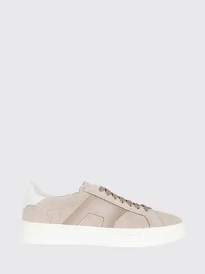 Santoni Canvas And Leather Sneakers - Brown