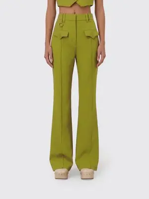 Zimmermann Wool Blend Flared Trousers - Green