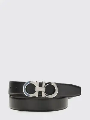 FERRAGAMO Gancini Calfskin Leather Belt - Black