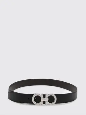 FERRAGAMO Gancini Calfskin Leather Belt - Black