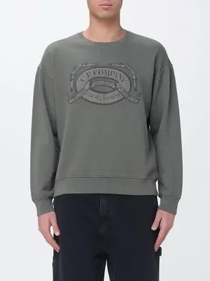 C.P. COMPANY Embroidered Logo Cotton Sweatshirt - Grey