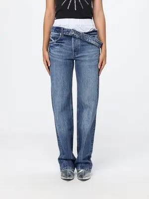 Alexander Wang High-waisted Straight Jeans With Asymmetric Design - Blue