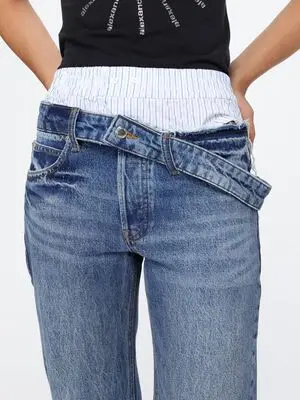Alexander Wang High-waisted Straight Jeans With Asymmetric Design