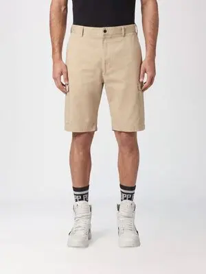 Philipp Plein Knee-length Cotton Cargo Shorts With Multiple Pockets - Beige