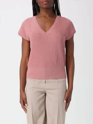 Eleventy Fine Knit V-neck Jumper - Raspberry