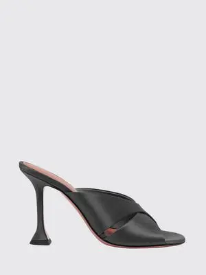 Amina Muaddi Salma Silk Satin Mules - Black