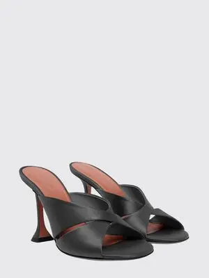Amina Muaddi Salma Silk Satin Mules - Black