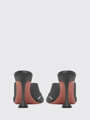 Amina Muaddi Salma Silk Satin Mules - Black