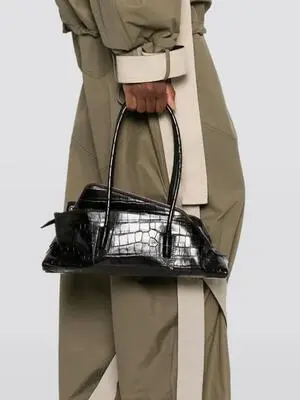 Attico Croc Effect Shoulder Bag