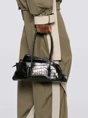 Attico Croc Effect Shoulder Bag