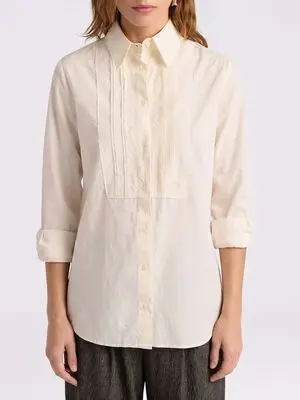 Momoni Cotton Shirt With Pintucks And Mother-of-pearl Buttons