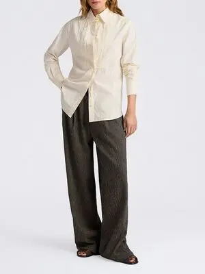 Momoni Cotton Shirt With Pintucks And Mother-of-pearl Buttons