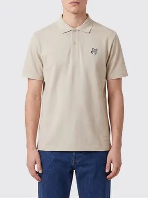 Maison Kitsuné Cotton Polo Shirt With Logo - Beige