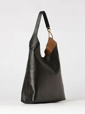 TWINSET Smooth Leather Shoulder Bag - Black