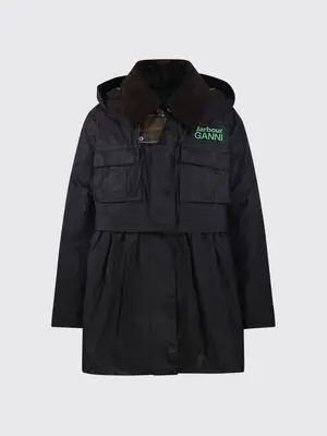 BARBOUR X GANNI Transformable Peplum Wax Jacket - Black