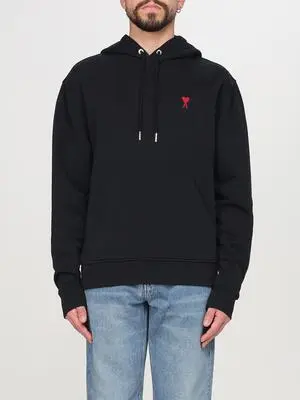 AMI Paris Hoodie With Embroidered Logo - Black