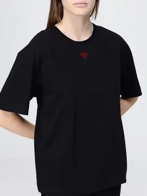 Pinko Cotton T-shirt With Heart - Black