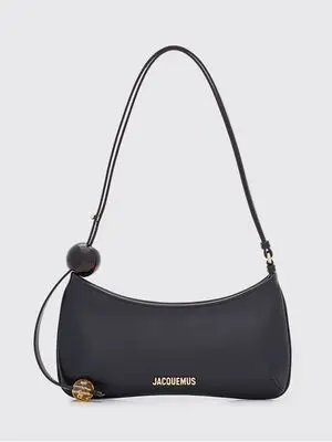 Jacquemus Le Bisou Perle Leather Shoulder Bag - Black