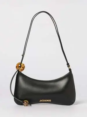 Jacquemus Le Bisou Perle Leather Shoulder Bag - Black