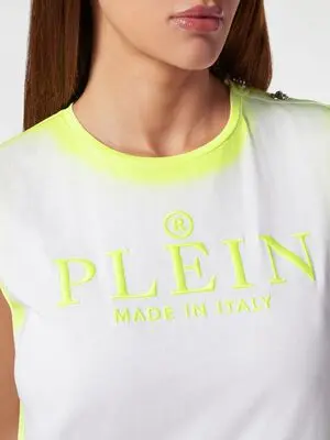 Philipp Plein Sleeveless Slim Fit Cotton Top With Hexagon Logo