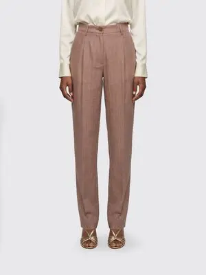 Jacob Cohen Linen Blend Slim Fit Trousers - Pink