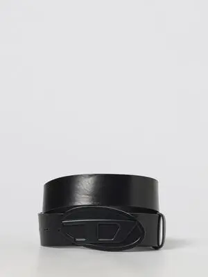 DIESEL® Belt With Oval Logo Buckle - Black