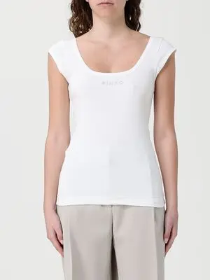 Pinko Cotton Top With Logo - White