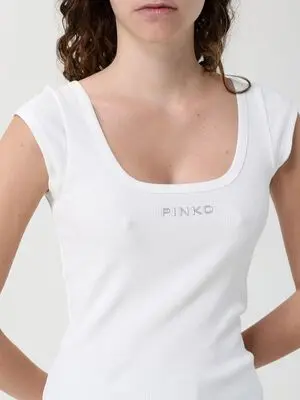 Pinko Cotton Top With Logo - White