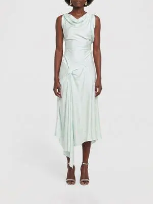 Victoria Beckham Asymmetric Viscose Dress - Water