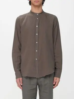 MANUEL RITZ Linen And Cotton Casual Shirt - Brown