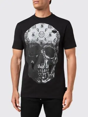 Philipp Plein Cotton T-shirt With Contrasting Back Skull And Logo Print - White 2