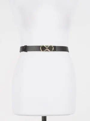 TWINSET Infinity Leather Belt - Black