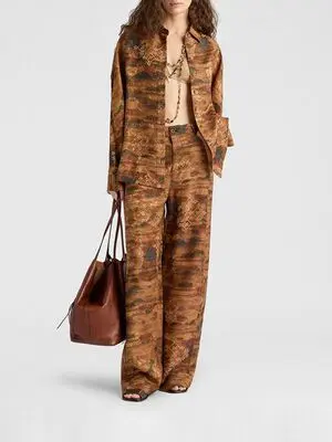 Momoni Printed Viscose Silk Blend Shirt