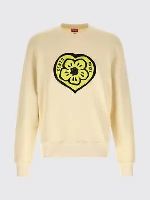 Kenzo Cotton Crewneck Sweatshirt With Logo - Beige