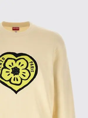 Kenzo Cotton Crewneck Sweatshirt With Logo - Beige