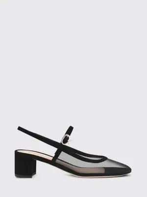 GIANVITO ROSSI Francoise Suede And Mesh Nylon Slingback Pumps - Black