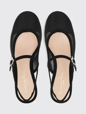 GIANVITO ROSSI Françoise Suede And Mesh Nylon Slingback Pumps