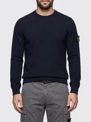 Stone Island Virgin Wool Crew Neck Jumper - Blue