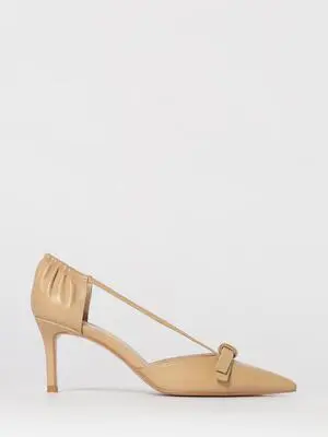 TWINSET Leather Pumps With Bow - Sand