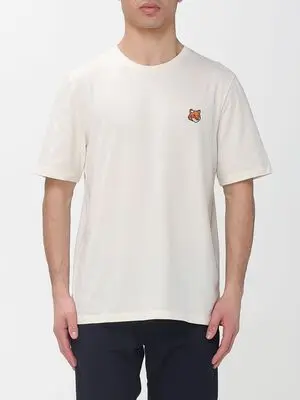 Maison Kitsuné Cotton T-shirt With Logo - Beige