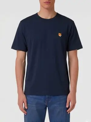 Maison Kitsuné Cotton T-shirt With Logo - Blue