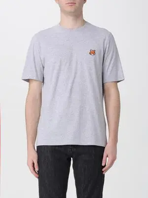 Maison Kitsuné Cotton T-shirt With Logo Grey 1