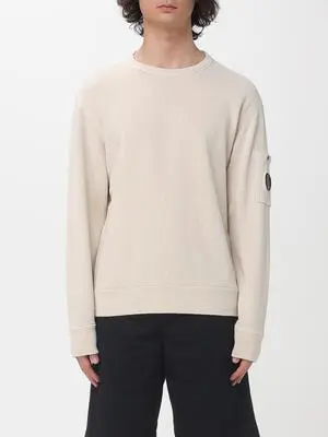 C.P. COMPANY Cotton Crew Neck Sweatshirt Beige