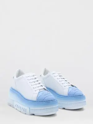 Casadei Nexus Leather Sneakers With Embossed Logo - White
