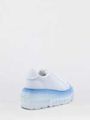 Casadei Nexus Leather Sneakers With Embossed Logo - White