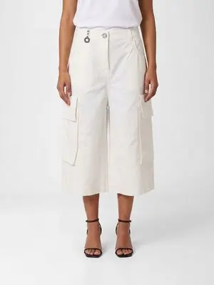 Pinko Cotton Gabardine Cargo Shorts - White