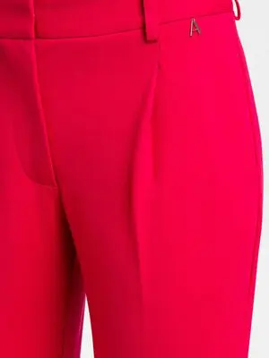 TWINSET Stretch Viscose Crêpe Cropped Trousers - Fuchsia