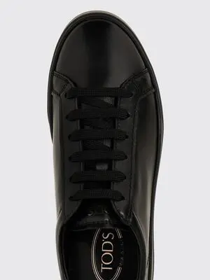 TOD'S Smooth Calfskin Low-top Sneakers With Gommini Heel Detail - Black
