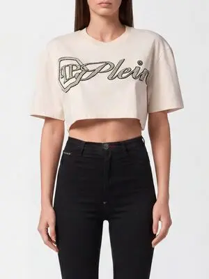 Philipp Plein Embellished Logo Cropped T-shirt