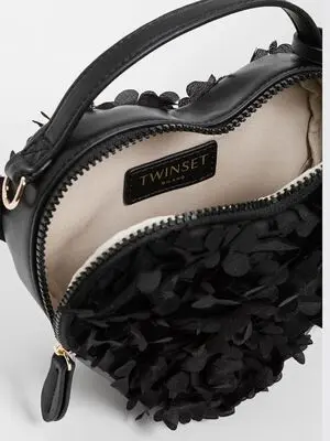 TWINSET Heart-shaped Bag In Synthetic Leather And Embellished Fabric